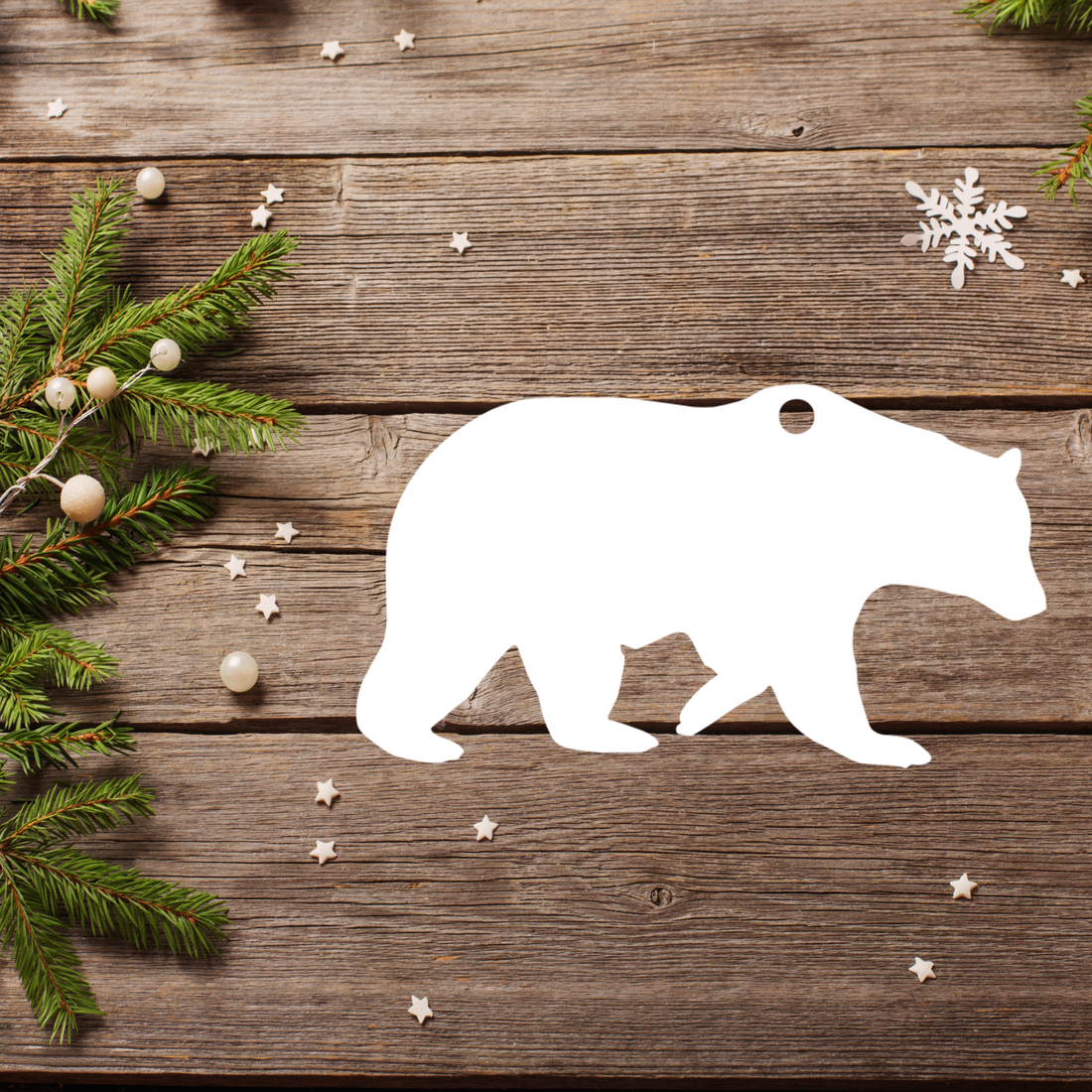 Bear | Christmas Ornament | Single Layer | Sublimation MDF *Made to Or ...